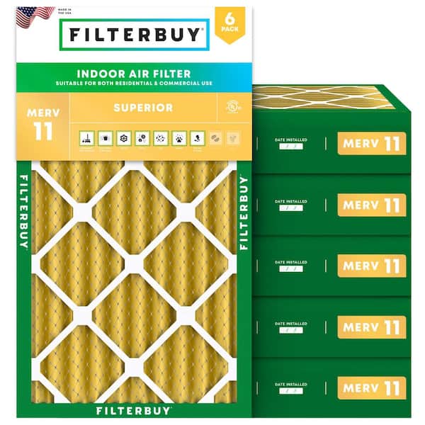 Filterbuy 19 in. x 27 in. x 4 in. MERV 11 (FPR 7) Allergen Defense ...