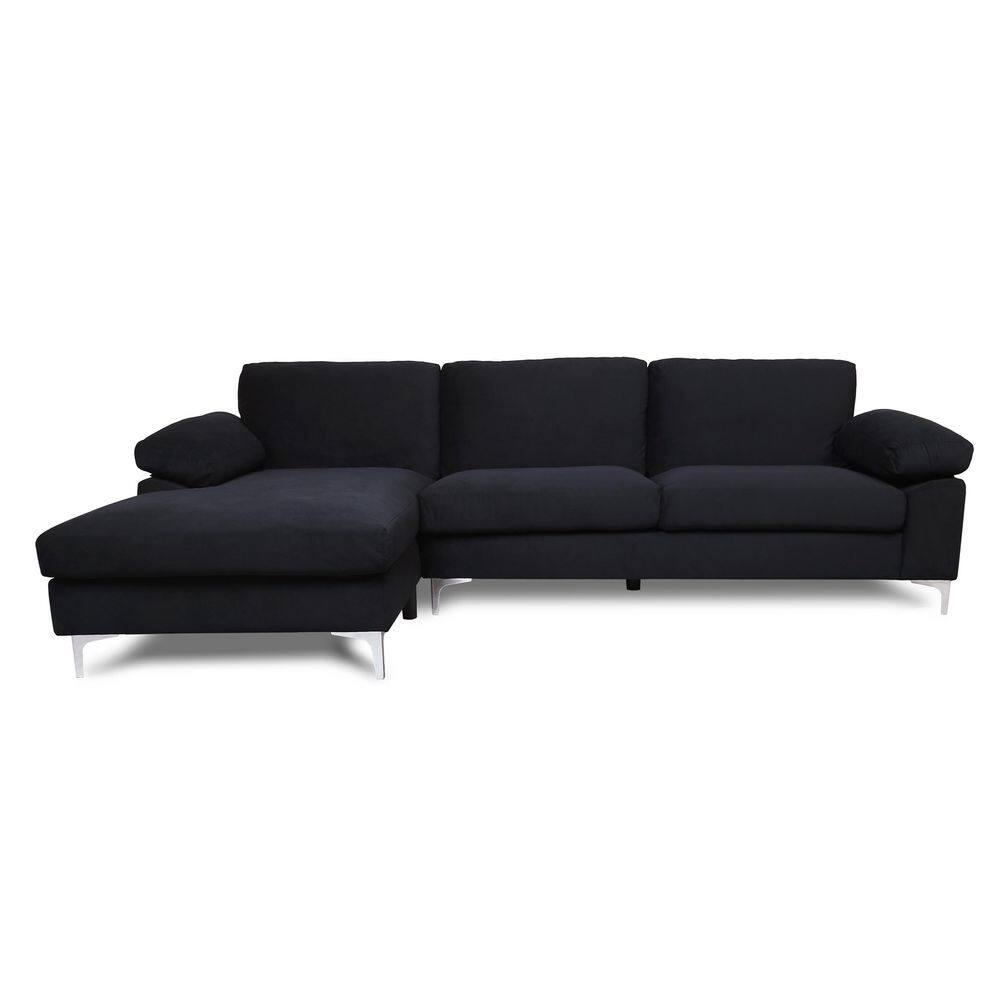 Zeus & Ruta 103.5 in. W 2-piece Velvet Left Hand Facing Sofa, Modern ...