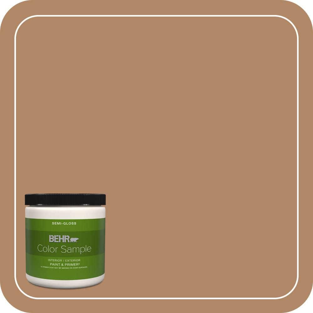BEHR PREMIUM PLUS 8 oz. #MQ2-02 Syrup Semi-Gloss Interior/Exterior ...