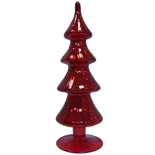 Home Decorators Collection 11.5 in. Red Glass Tree Decor T39-1419 - The ...