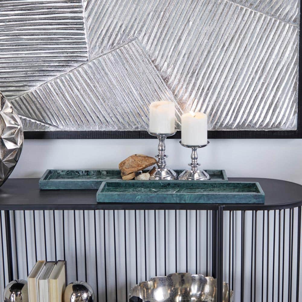 CosmoLiving by Cosmopolitan Green Marble Decorative Tray with Raised ...