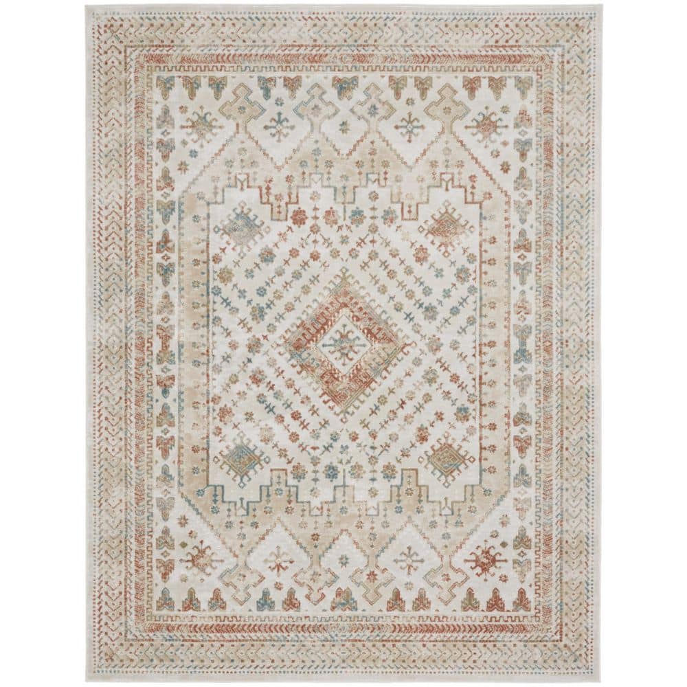 Nourison Thalia Beige Multicolor 8 ft. x 10 ft. Geometric Modern ...