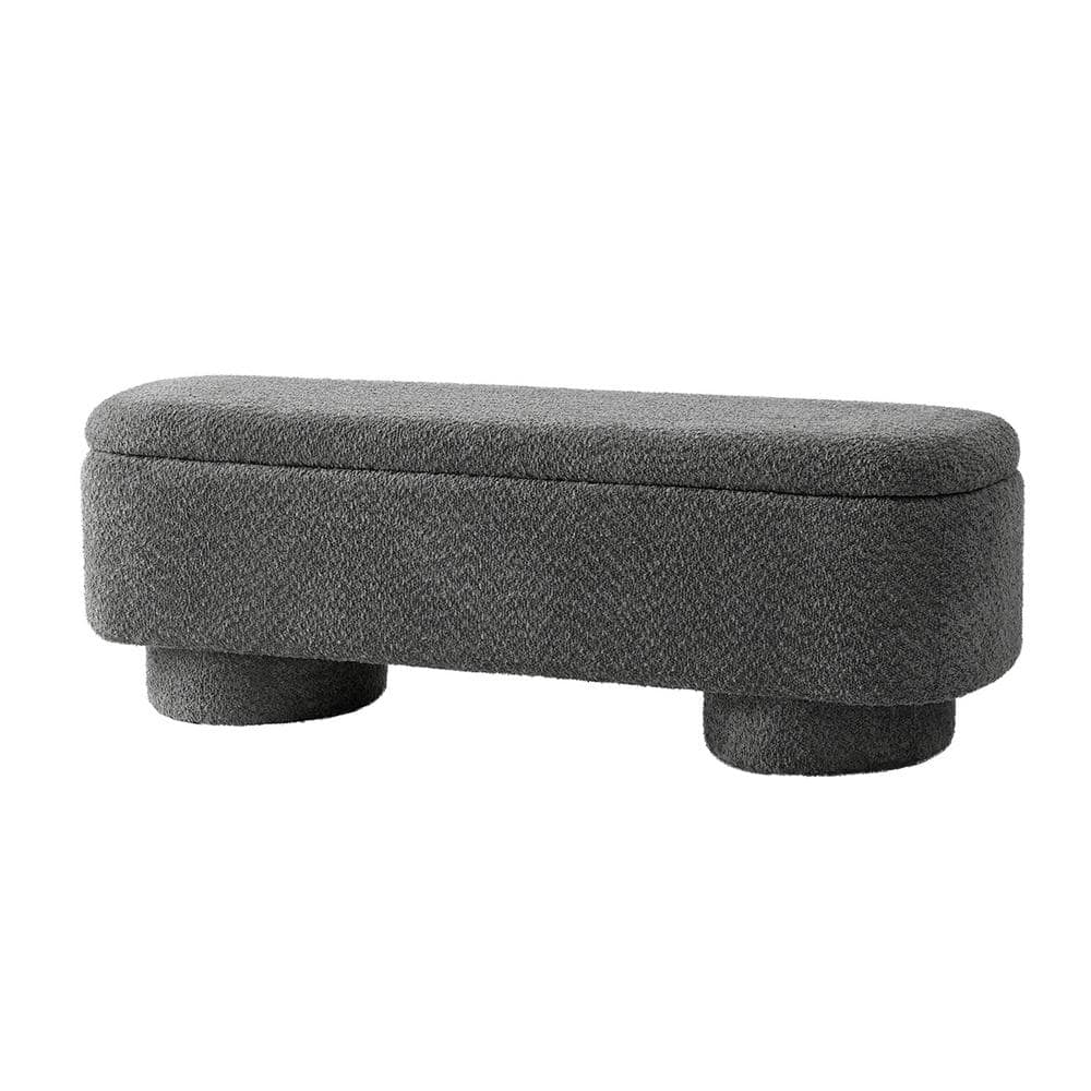 JAYDEN CREATION Noemi Gray 54.5"W Modern Storage Bench ZBEXH0434-GRY ...