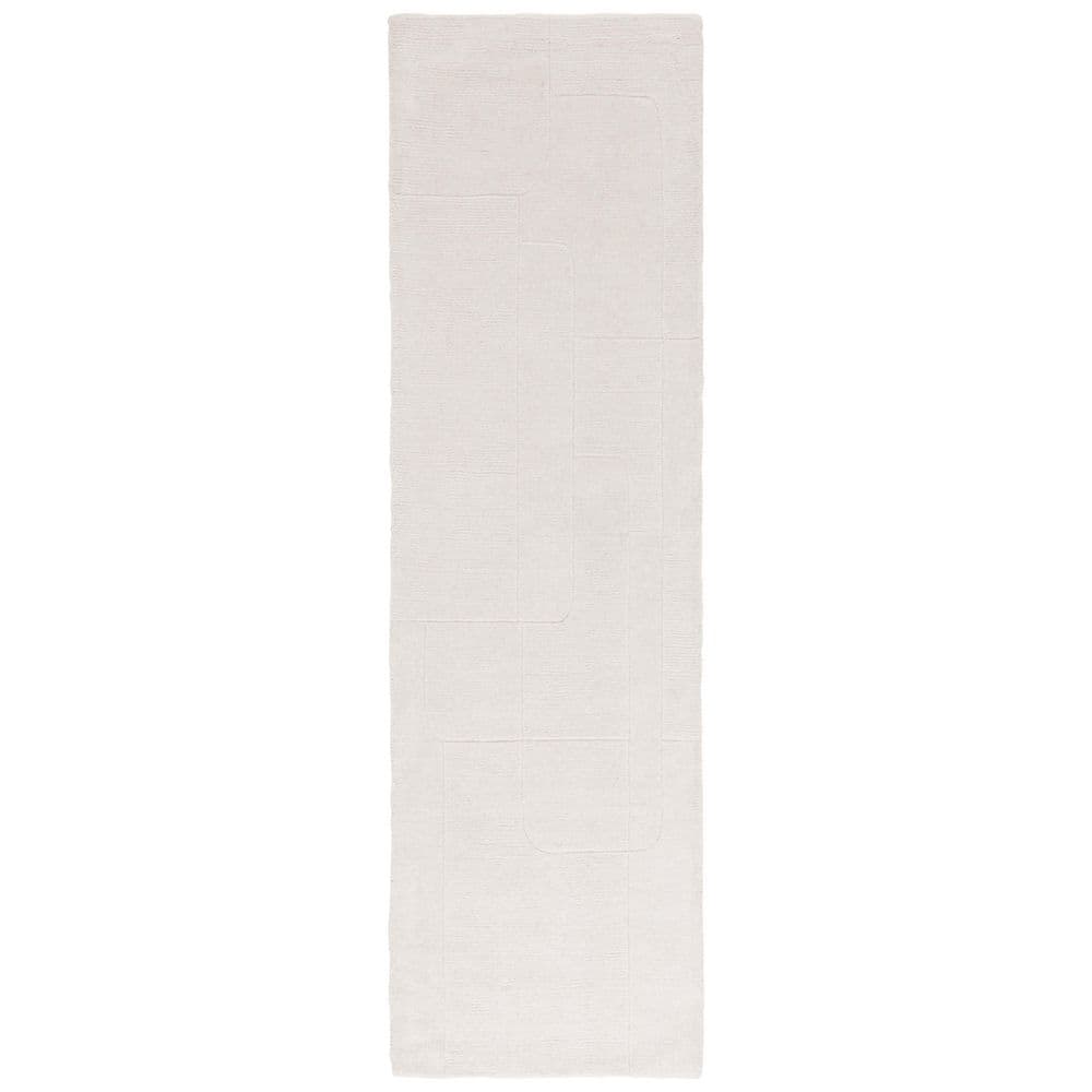 SAFAVIEH Mykonos 2 ft. x 8 ft. Ivory Geometric Solid Runner Rug MKN202A ...