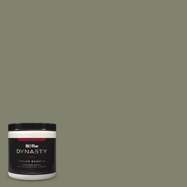 BEHR DYNASTY 8 oz. #PPU10-18 Lizard Green Matte Stain-Blocking Interior ...