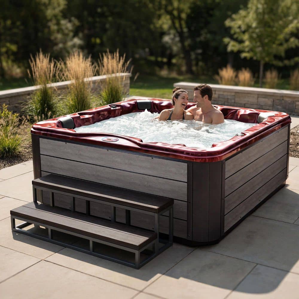 American Spas 6-Person 45-Jet 240-Volt Premium Acrylic Lounger Spa ...