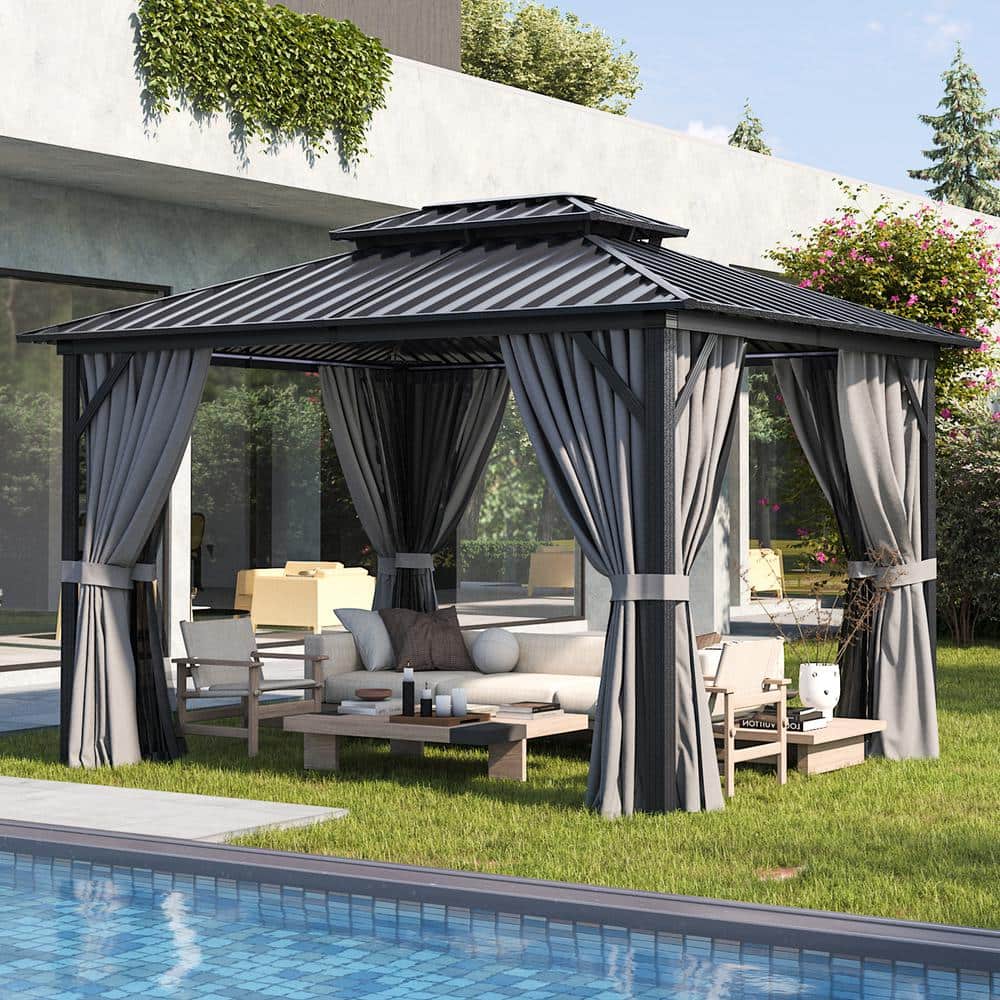Have a question about Sizzim 12 ft. x 10 ft. Outdoor Double Roof Gazebo ...