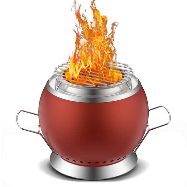 Cesicia 10 in. W x 8 in. H Stainless Steel Wood Burning Outdoor Living ...