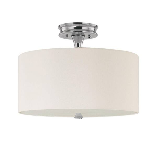 Filament Design 3-Light Polished Nickel Semi Flush Mount Frosted Glass ...