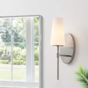 KICHLER Joelson 5 in. 1-Light Brushed Nickel Transitional Bathroom Wall ...