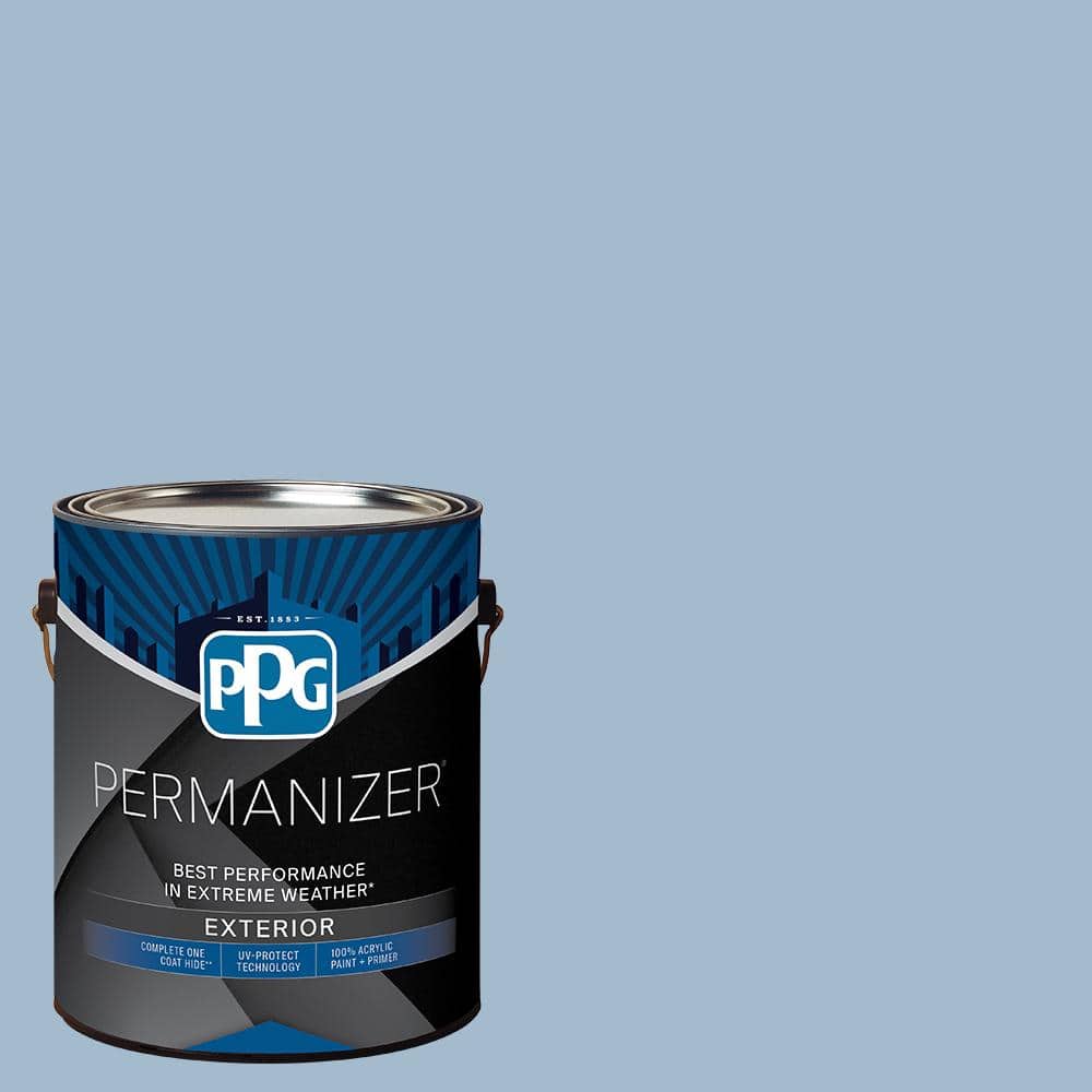 PERMANIZER 1 gal. PPG1159-3 Heavenly Blue Flat Exterior Paint PPG1159 ...