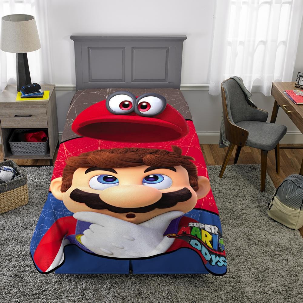 Super Mario "Mario World" Multi-Colored Blanket A4561B - The Home Depot