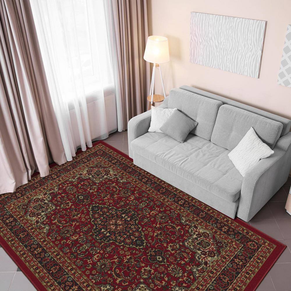 Ottomanson Ottohome Collection Non-Slip Rubberback Medallion Oriental ...