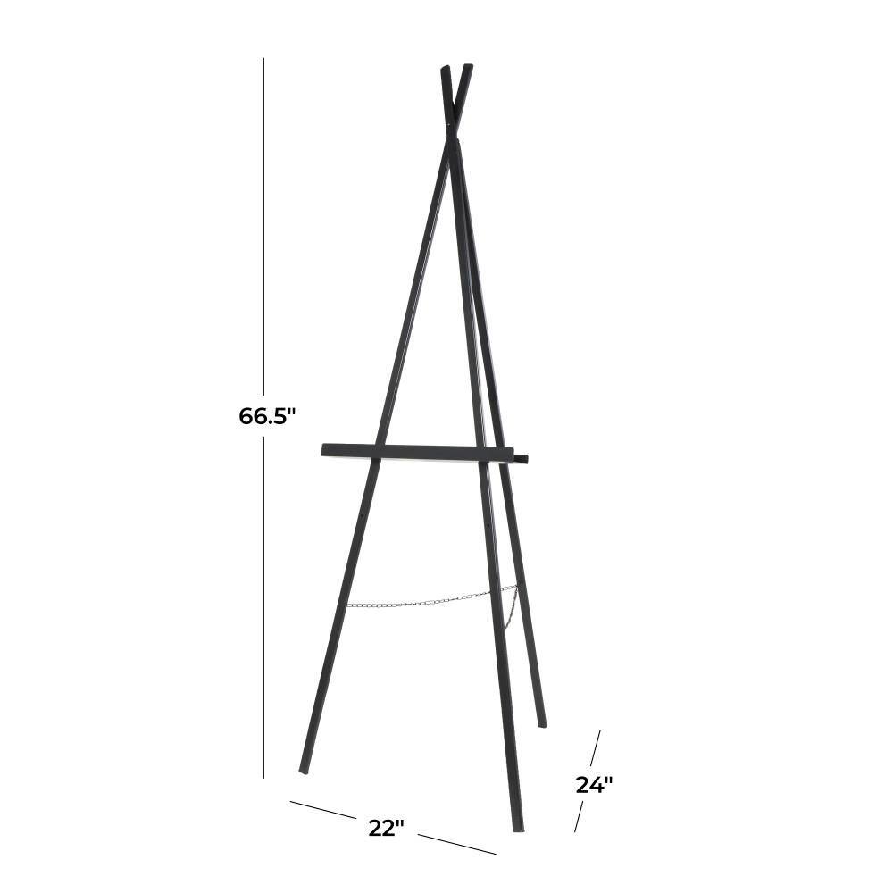 Litton Lane 67 in. Black Metal Tall Adjustable Minimalistic Tabletop ...