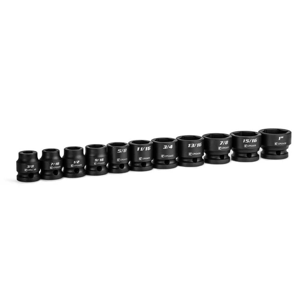 Capri Tools 1/2 in. Drive SAE Stubby Impact Socket Set (11-Piece ...
