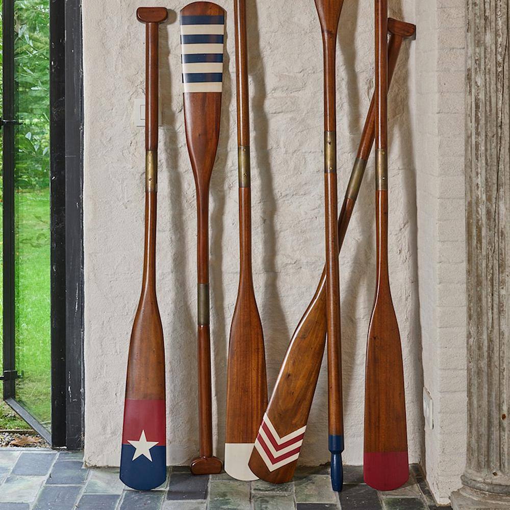 AUTHENTIC MODELS Paola in Red and Ivory/Honey Distressed French Oar ...