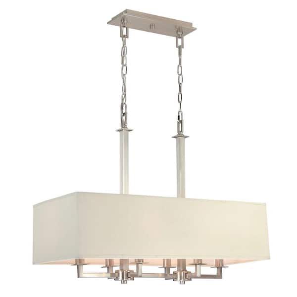 Hampton Bay Menlo Park 6-Light Brushed Nickel Kitchen Island Chandelier ...
