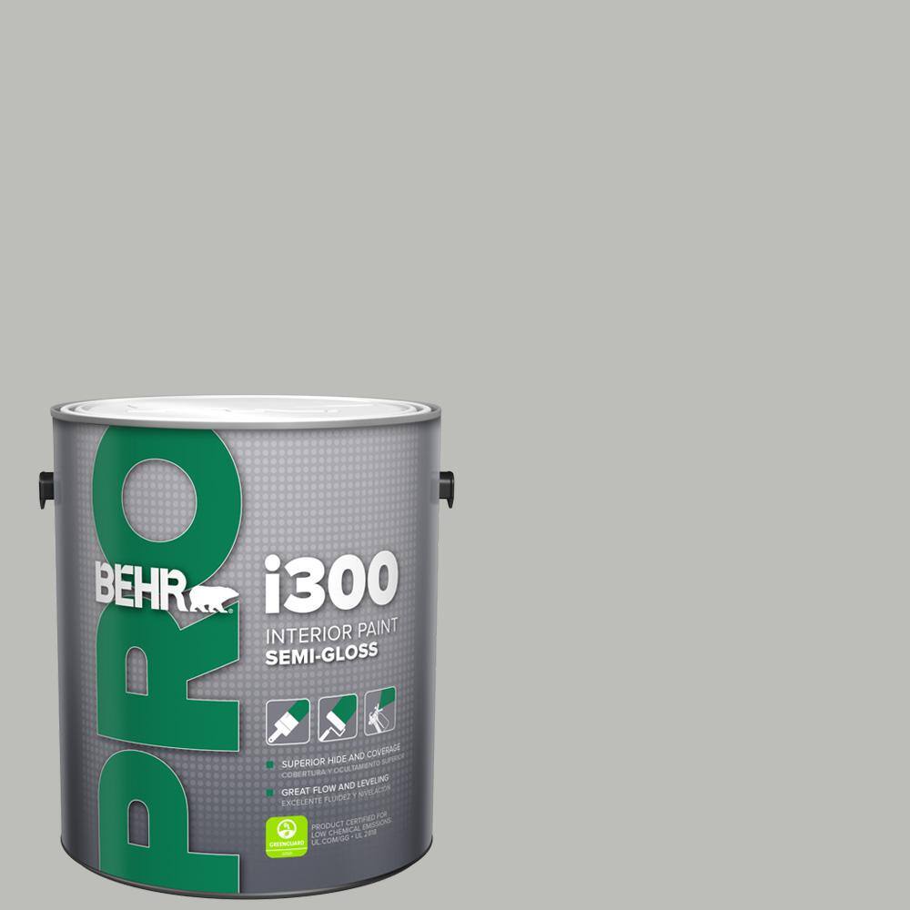 BEHR PRO 1 gal. #PPU24-17 Hailstorm Gray Semi-Gloss Interior Paint ...