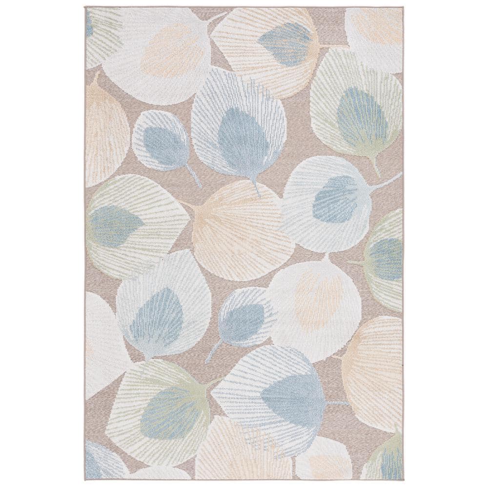 SAFAVIEH Sarasota Gray/Brown 5 ft. x 8 ft. Floral Area Rug SAR110F-5 ...