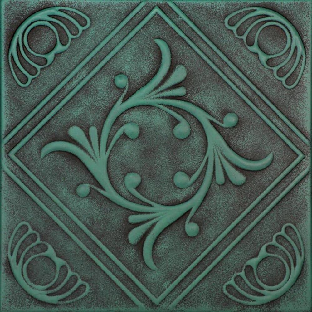A La Maison Ceilings Diamond Wreath Antique Green 1.6 ft. x 1.6 ft ...