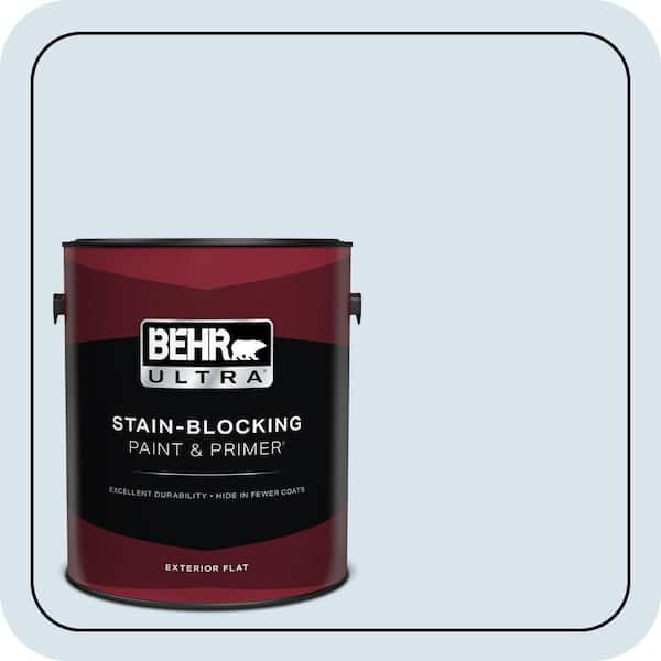 BEHR ULTRA 1 gal. #570C-1 Arctic Shadow Flat Exterior Paint & Primer ...