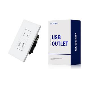 Reviews for ELEGRP USB Wall Outlet w/ 2A & 2C USB Ports, 42-Watt Fast ...