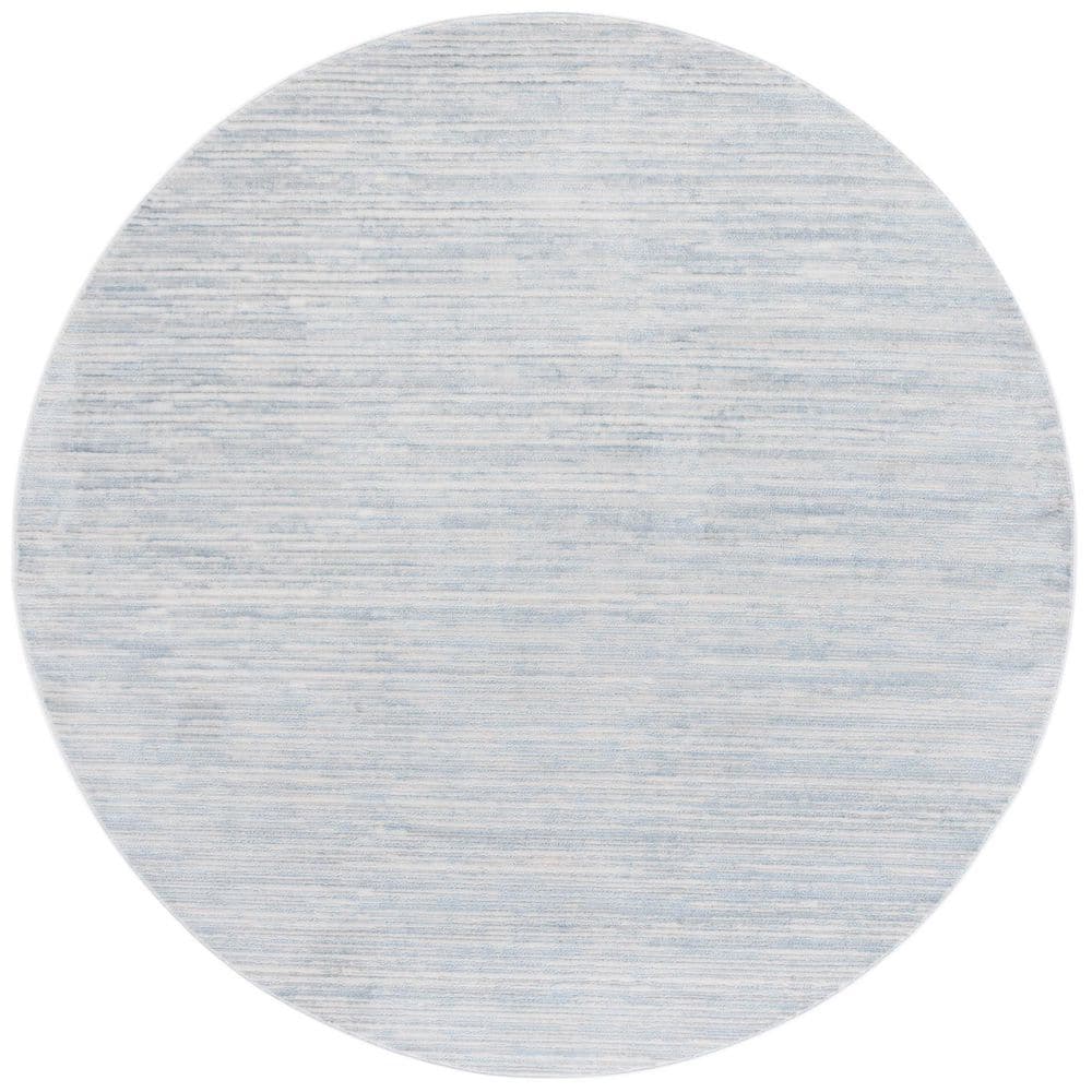 SAFAVIEH Mila Light Blue/Gray 7 ft. x 7 ft. Abstract Distressed Round ...