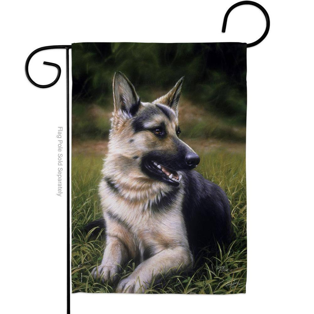 Breeze Decor 13 in. x 18.5 in. German Shepherd Dog Garden Flag Double ...