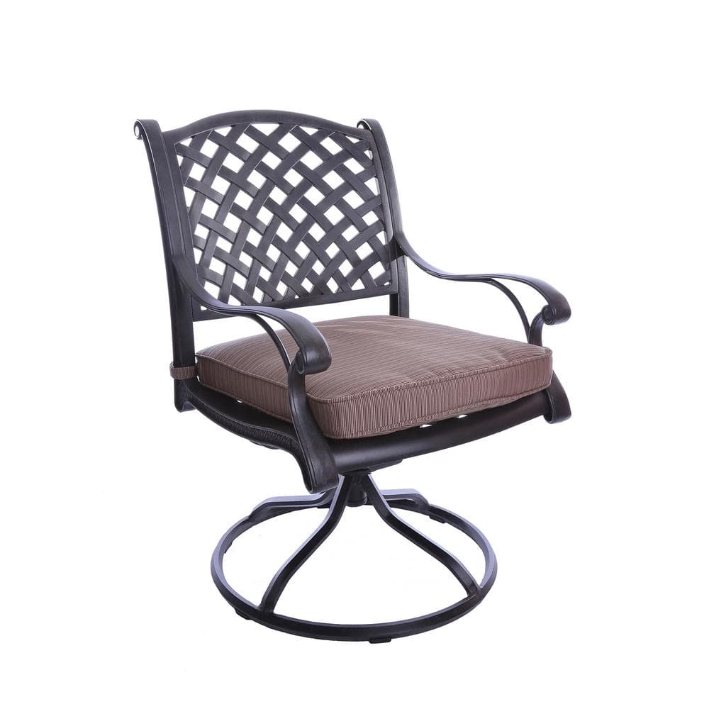 GC GATHERCRAFT Castle Rock Cast Aluminum Frame Sling 360° Swivel Rocker ...