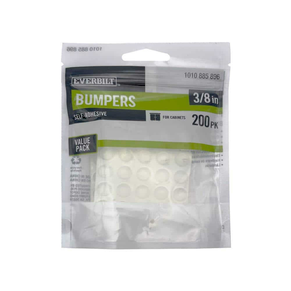 Everbilt 3/8 in. Clear Self-Adhesive Round Bumper (200-Pack) 41-H1010 ...