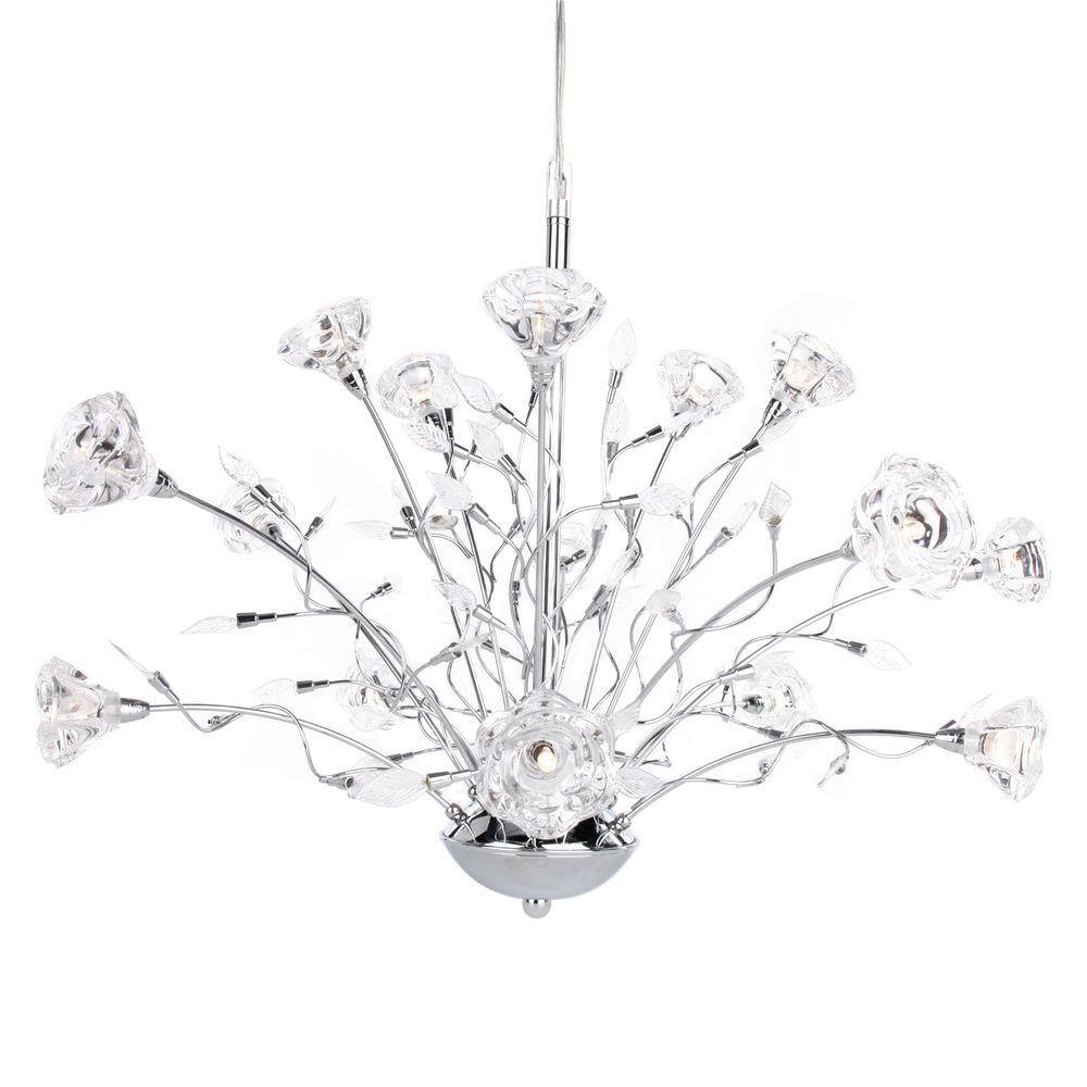 Hampton Bay Rosetta 15-Light Hanging Chrome Chandelier HD132406 - The ...