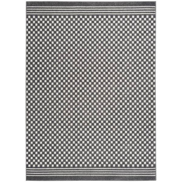 Nourison Casual Grey 4 ft. x 6 ft. Checker Contemporary Area Rug 983688 ...