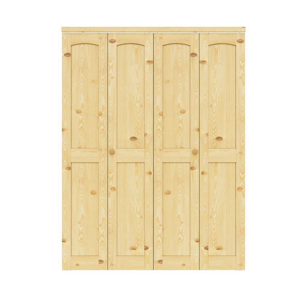 ARK DESIGN 60 in. x 80 in. Arch Panel 2-Lite Solid Core Unfinished Pine ...