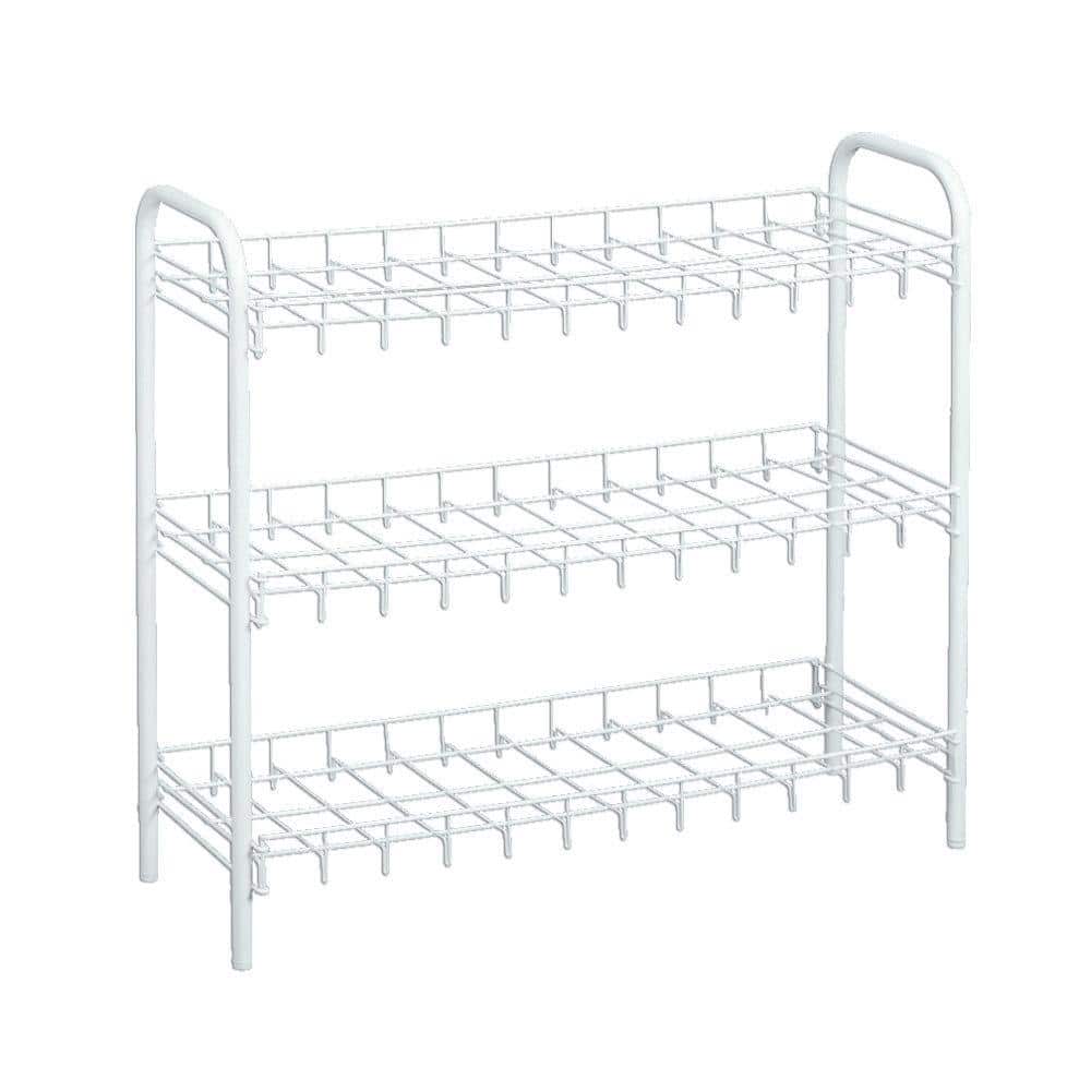 Wire World 23 in. H 9-Pair White Steel Shoe Rack 36.55.03 - The Home Depot