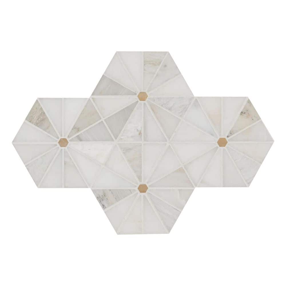 MSI Take Home Tile Sample-Elegante White Pinwheel 4 in. x 4 in. x 8 mm ...