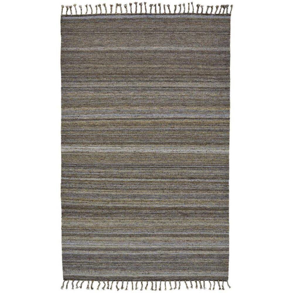 HomeRoots 9 X 12 Gray, Green Striped Area Rug 2000565854 - The Home Depot