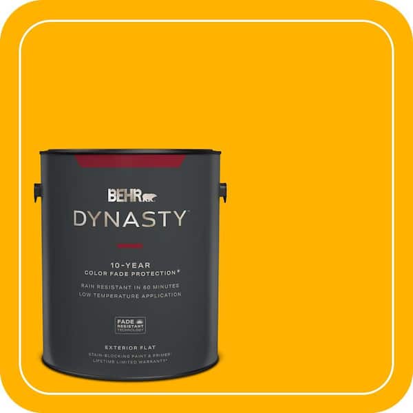 BEHR DYNASTY 1 gal. #310B-7 Saffron Thread Flat Exterior Stain-Blocking ...