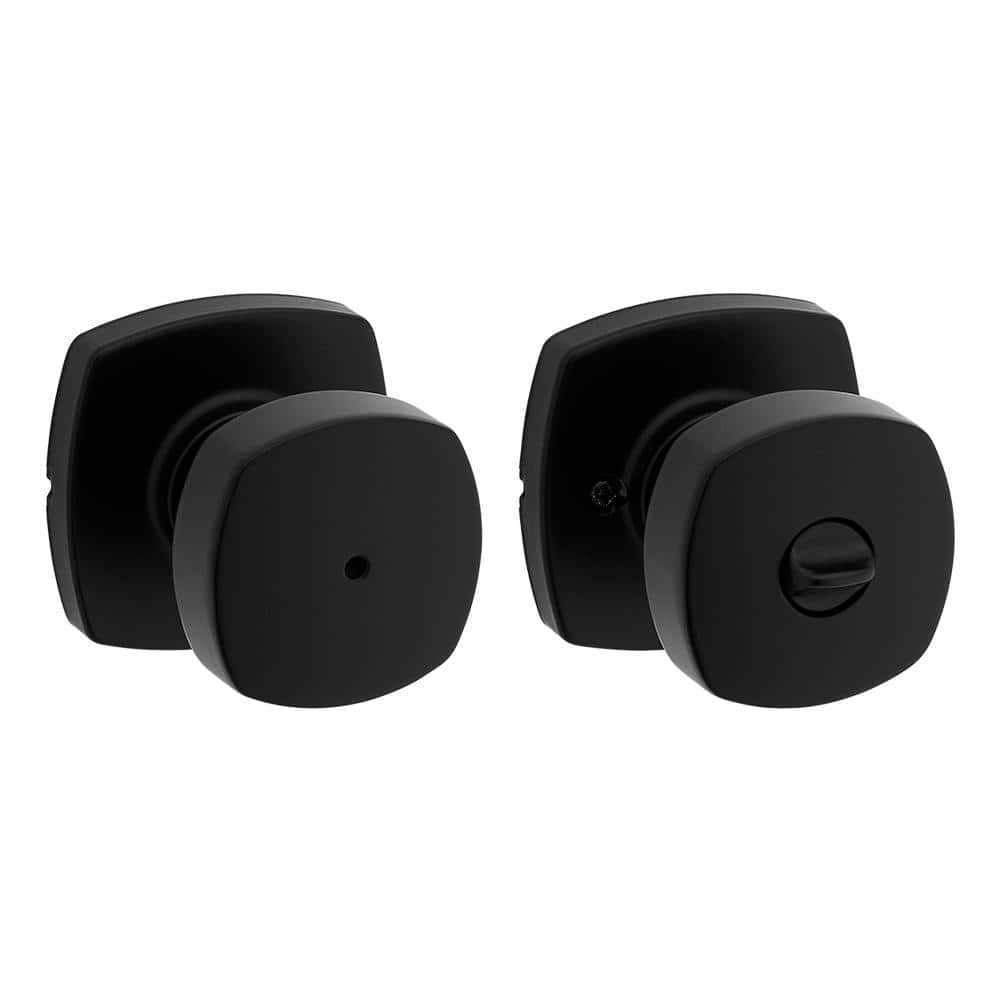 Kwikset Arroyo Matte Black Bed/Bath Knob with Soft Modern Rose 730AYK ...