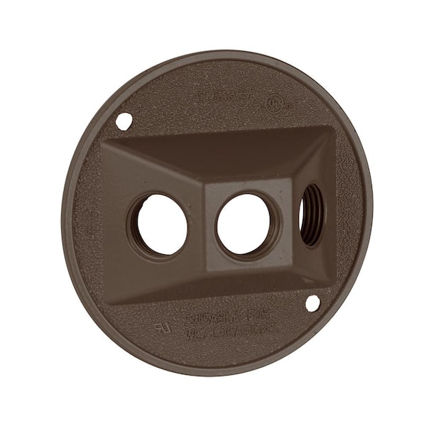 Halex 1/2 in. Aluminum Bronze 3-Hole Round Weatherproof Cover W47353 ...