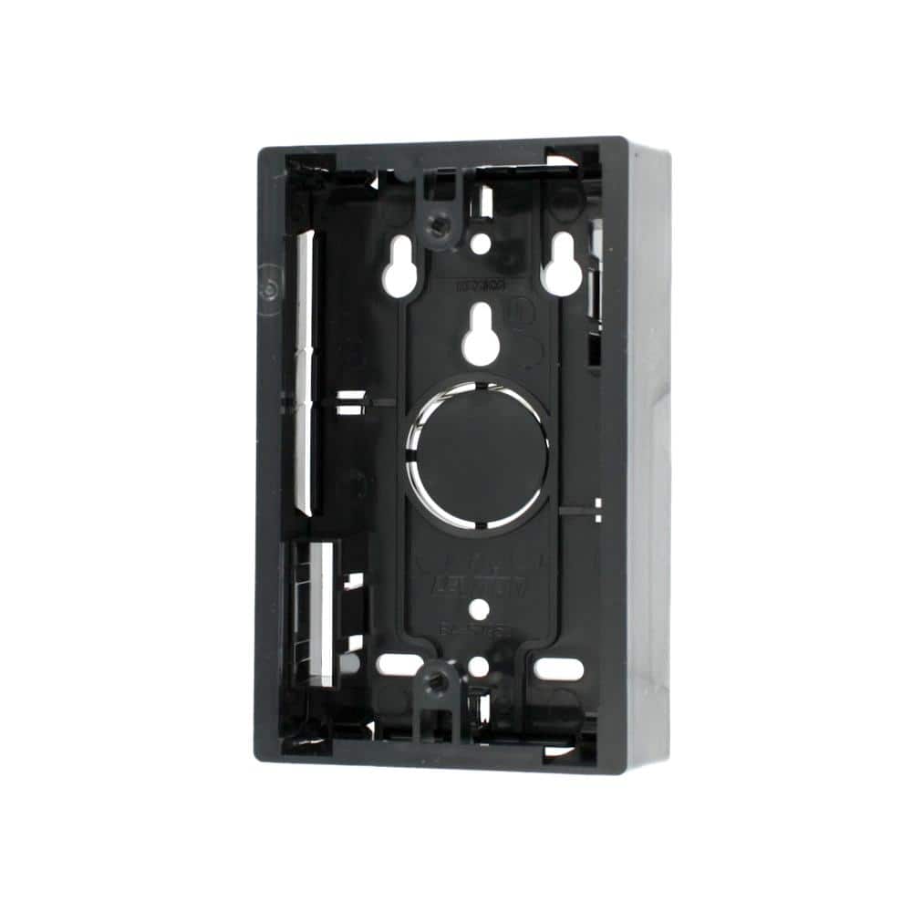 Leviton 1-Gang 1.45 in. Box Depth Surface Mount Back Box, Black 42777 ...