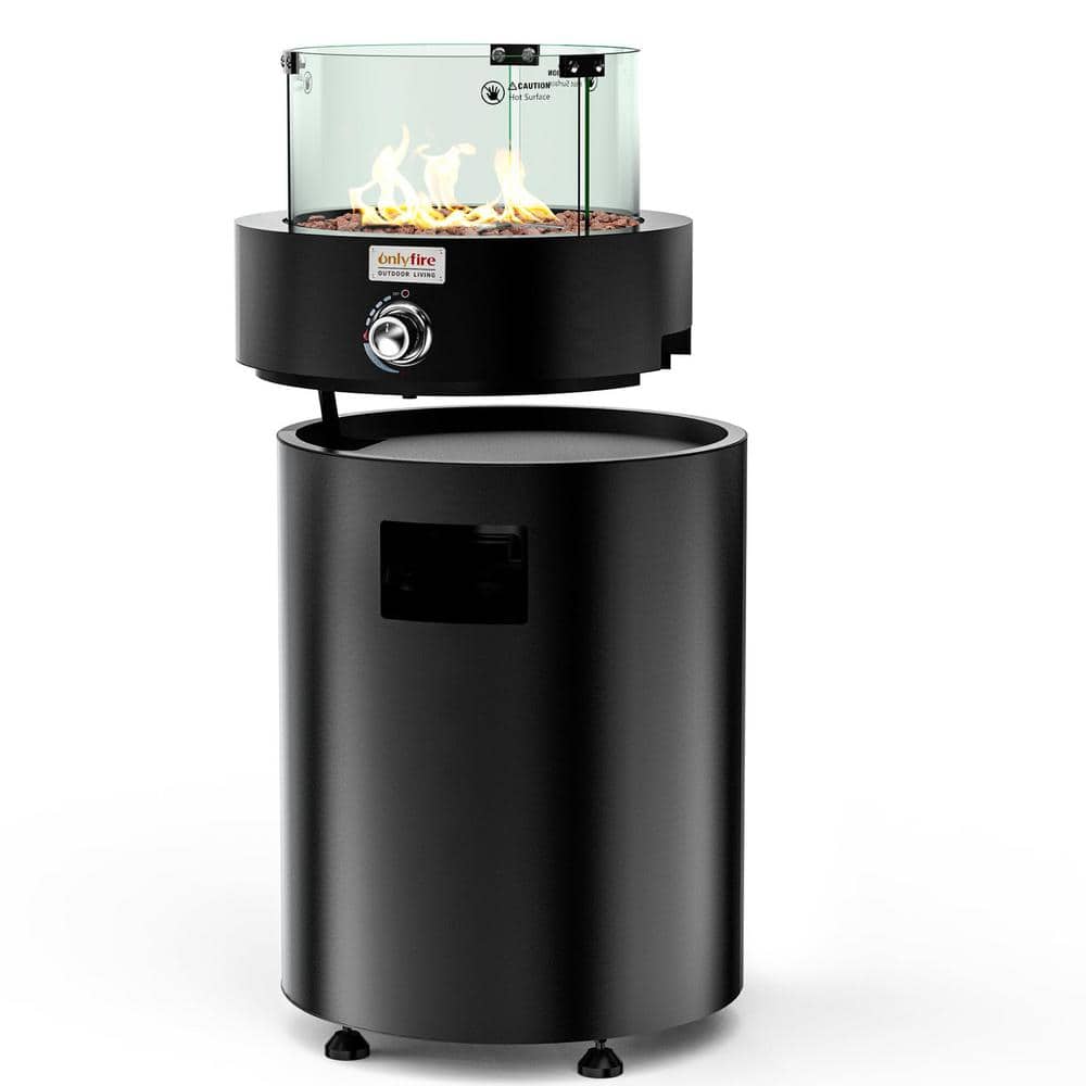 Hitechluxe Round Smokeless Detachable Gas Fireplace with Glass Wind ...