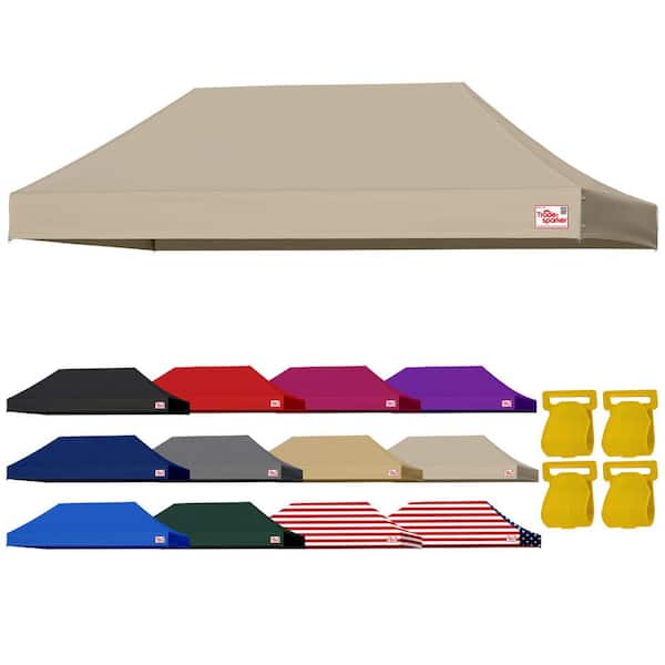 Tradesparker 10 ft. x 20 ft. Pop Up Canopy Replacement Canopy Tent Top ...