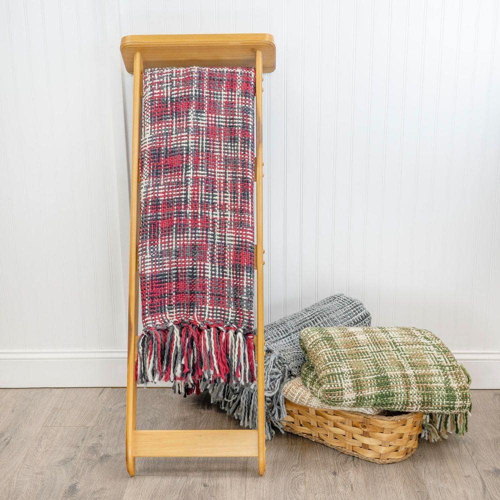 DONNA SHARP Heritage Woven Lumberjack Red Acrylic Throw Blanket 70052 ...