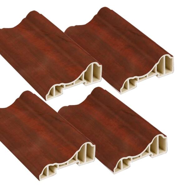 Wellco 2.3 in. x 4.9 ft. Dark Brown Casing Molding WPC Border Trim ...