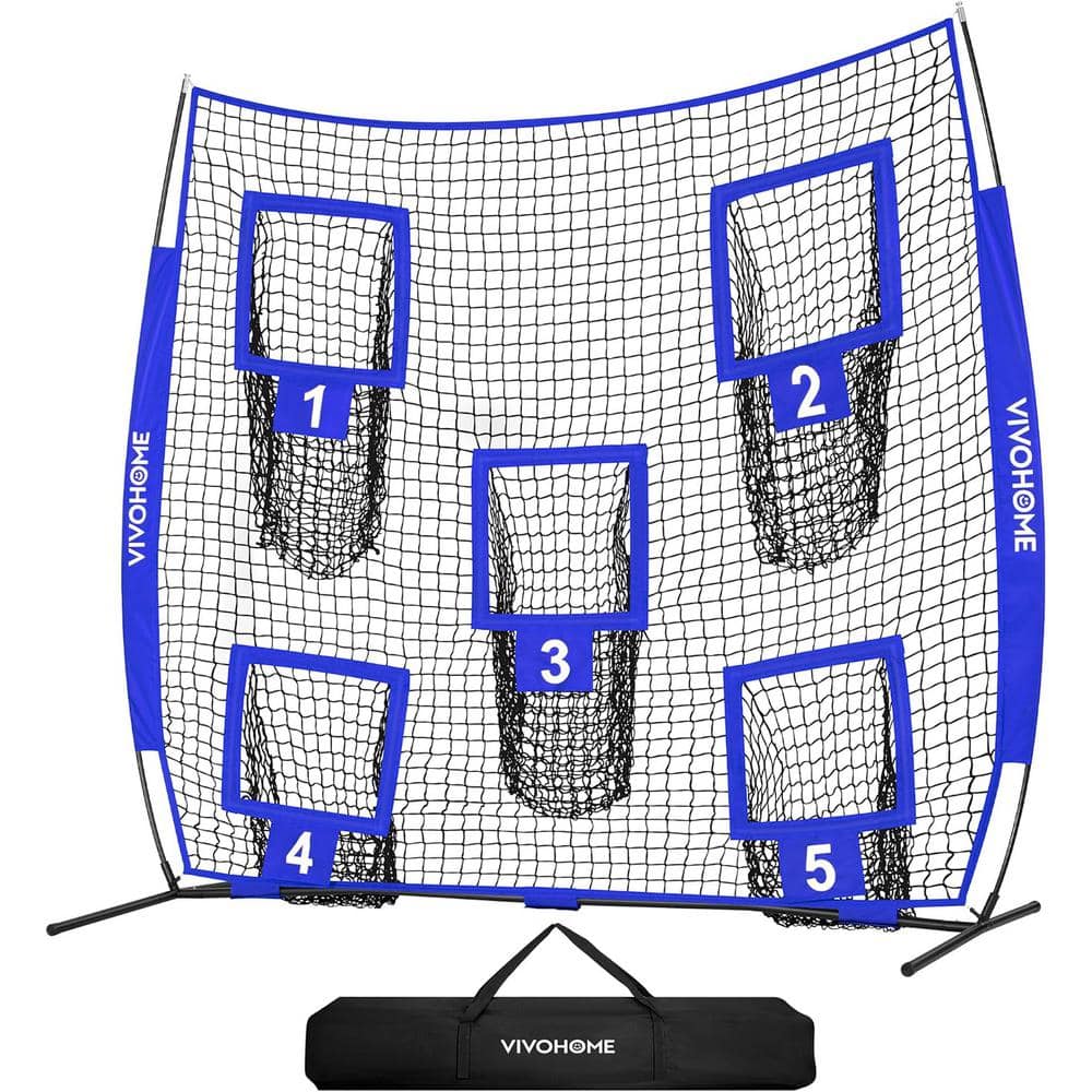 VIVOHOME 7 ft. x 7 ft. Football Trainer Throwing Net with Carry Bag in ...