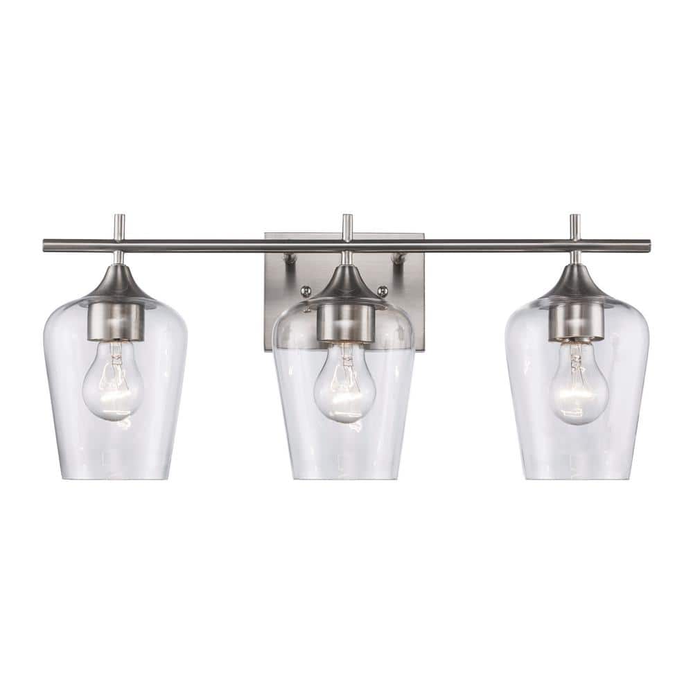 Bel Air Lighting Kieran 21 in. 3-Light Brushed Nickel Bathroom Vanity ...