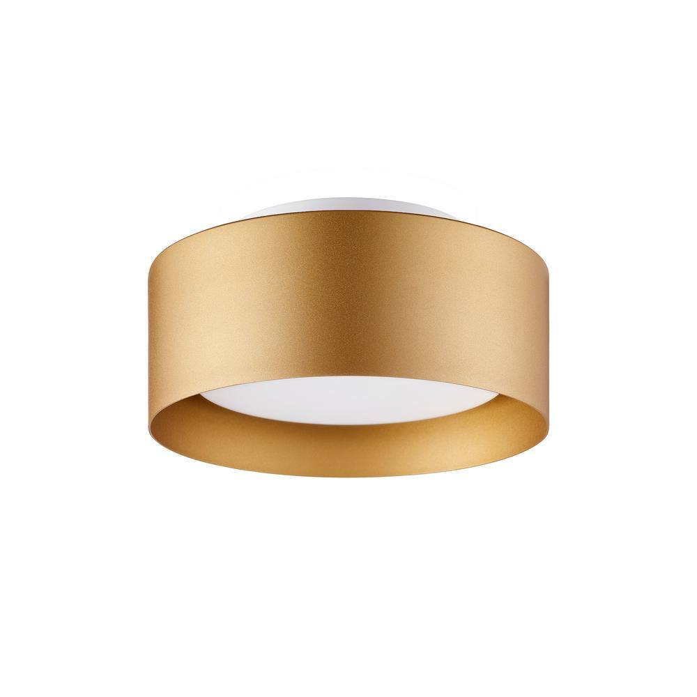 Bromi Design Lynch 10 in. 1-Light Gold Flush Mount Ceiling Fixture ...