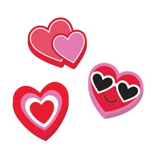 Amscan 0.625 in. Valentine's Day Mini Eraser Assortment (144-Count, 6 ...