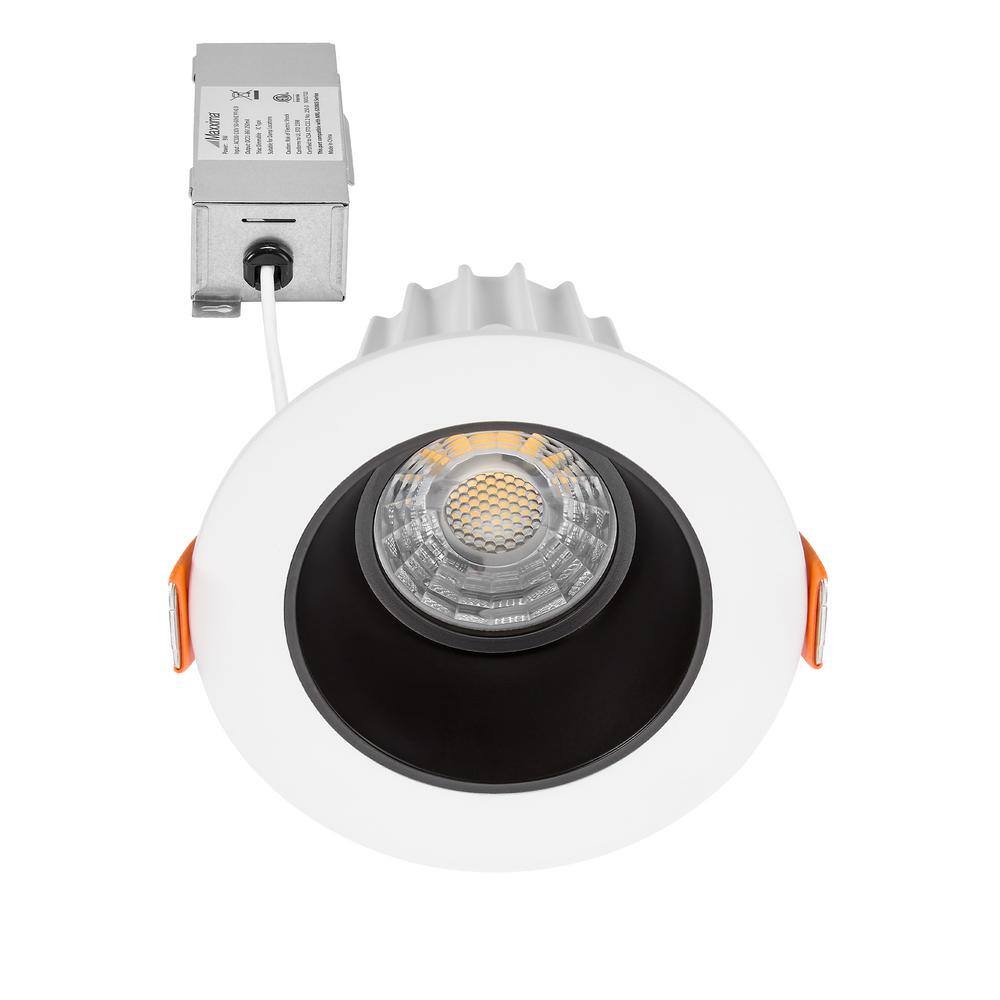 Maxxima 2 in. Slim Round Recessed Anti-Glare LED Downlight, White Trim ...