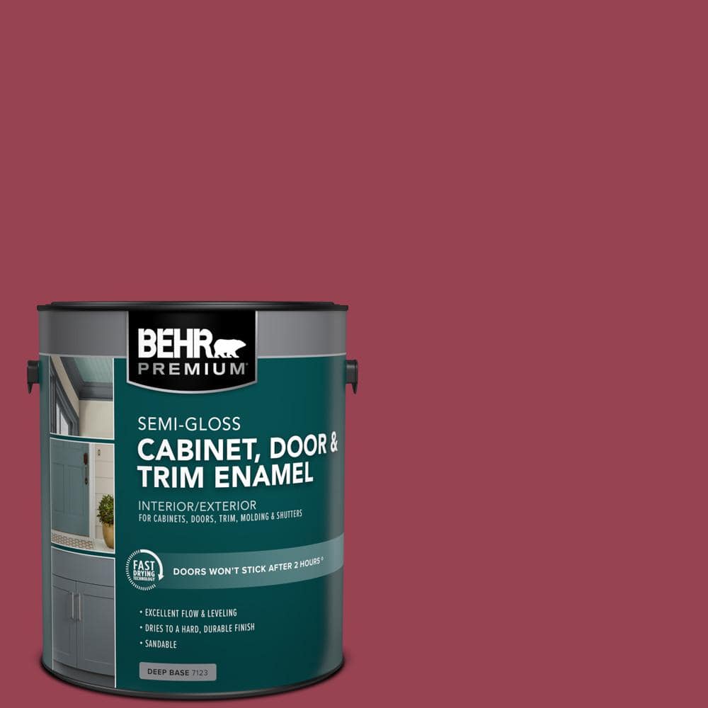 BEHR PREMIUM 1 gal. #HDC-CL-04 French Rose Semi-Gloss Enamel Interior ...